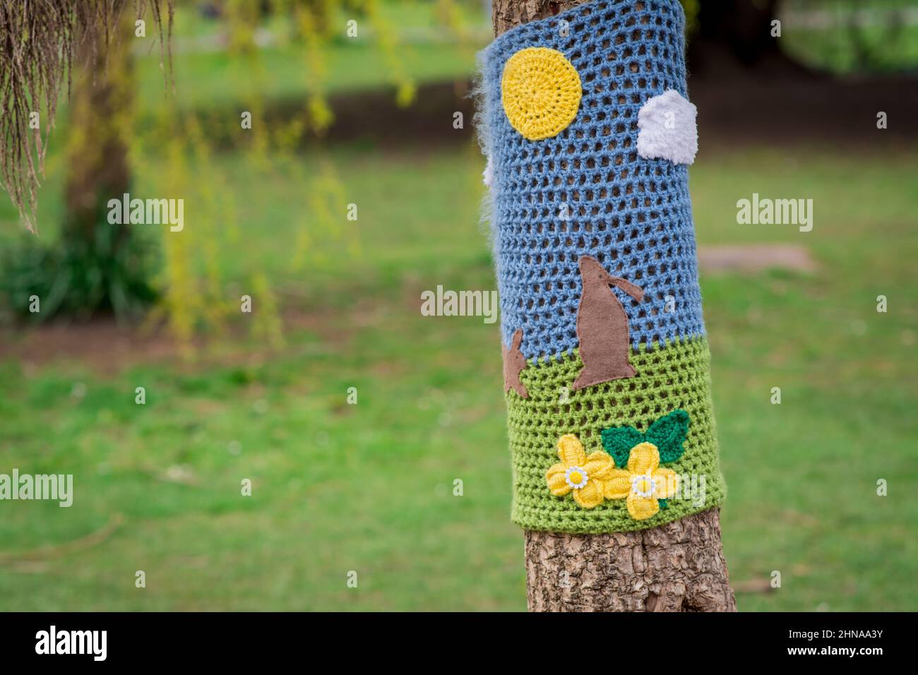 Unusual tree cover in park Stock Photo - Alamy