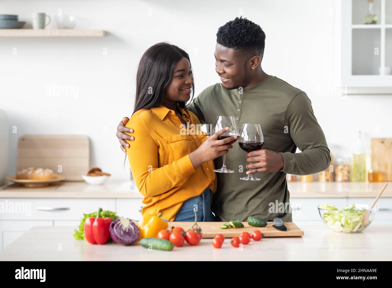 Romantic cooking in kitchen hi-res stock photography and images - Alamy
