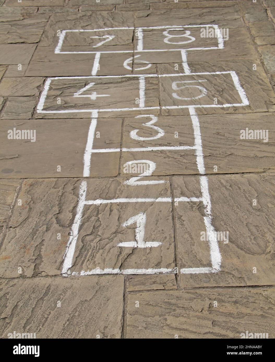 A Traditional HopScotch Game Marked Out on Slabs Stock Photo - Alamy