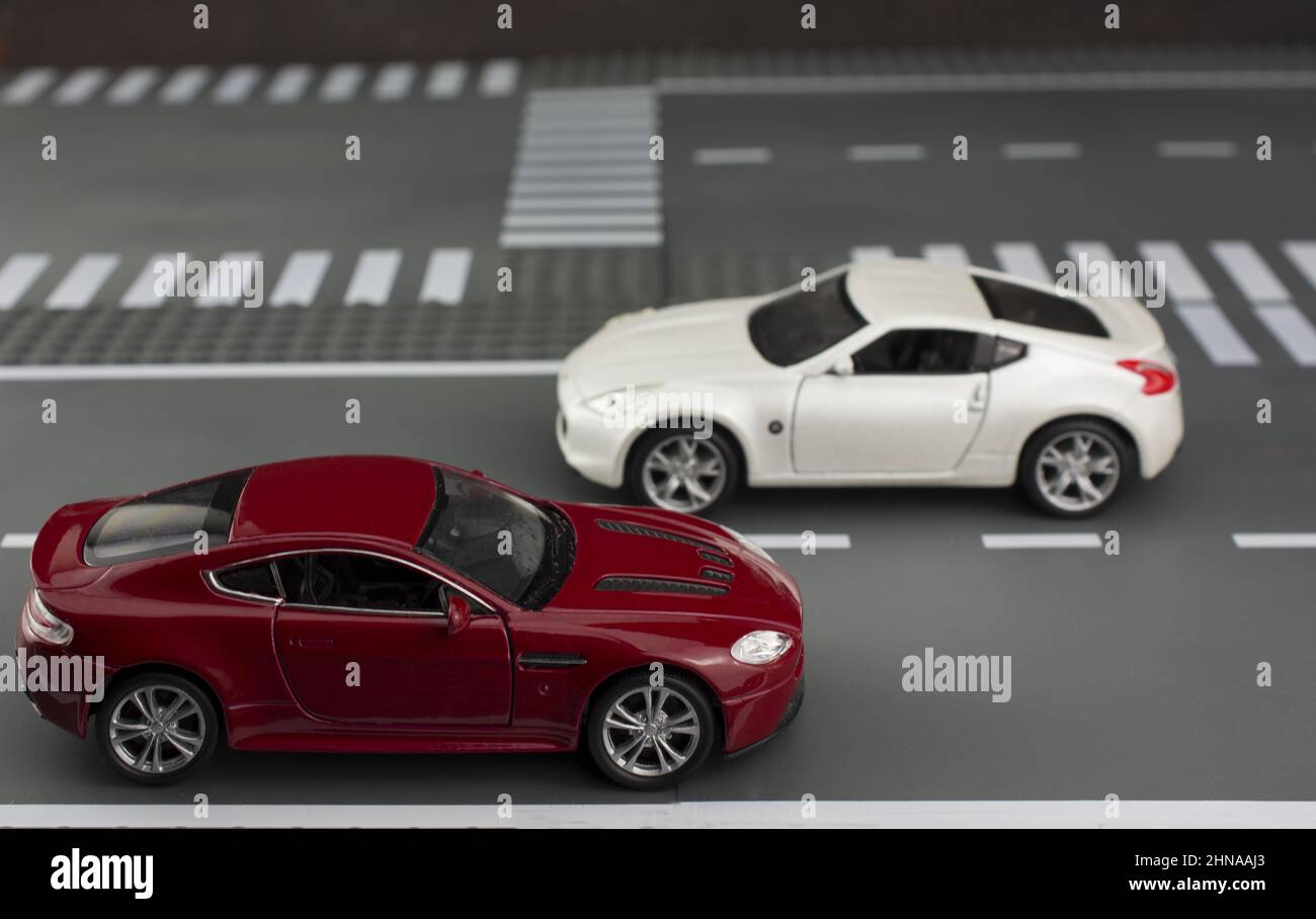 toy model cars on road Stock Photo - Alamy