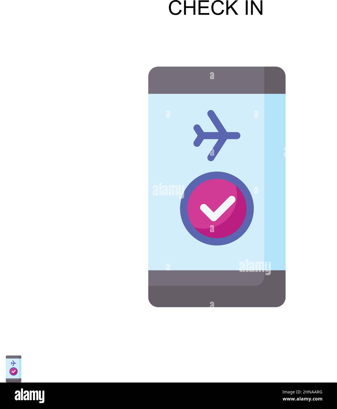 Check in Simple vector icon. Illustration symbol design template for ...