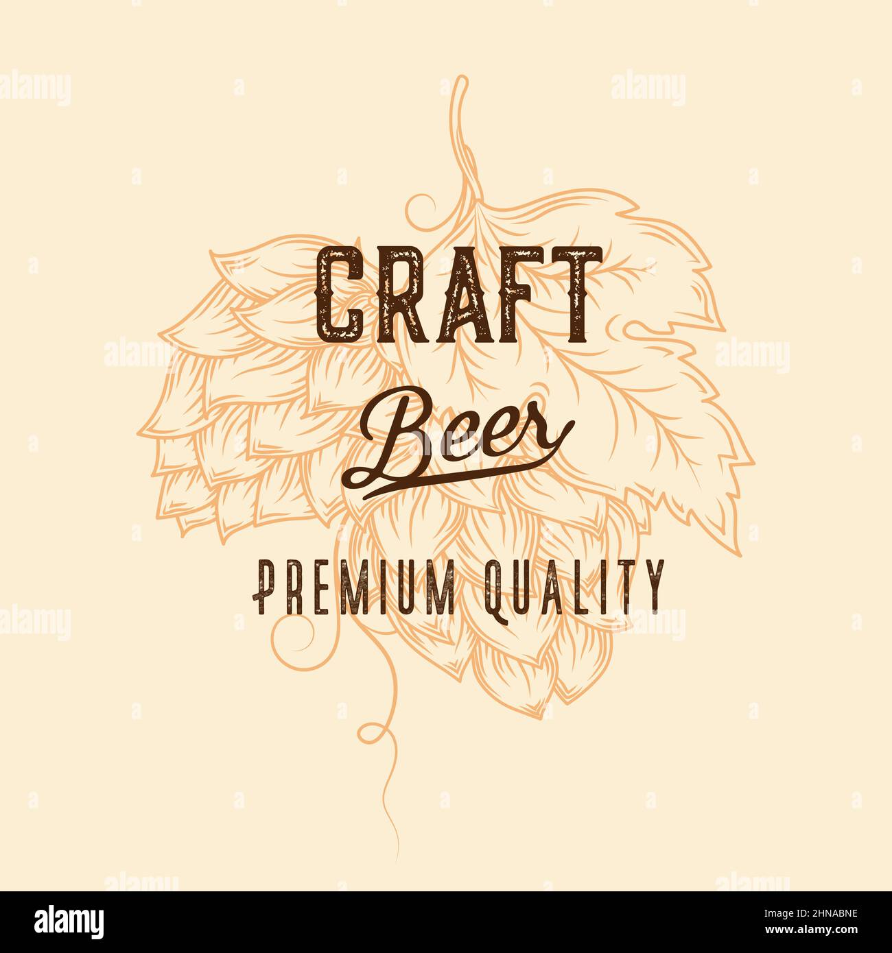 Craft beer poster. Vector pub template with hops and wheat Stock Vector ...