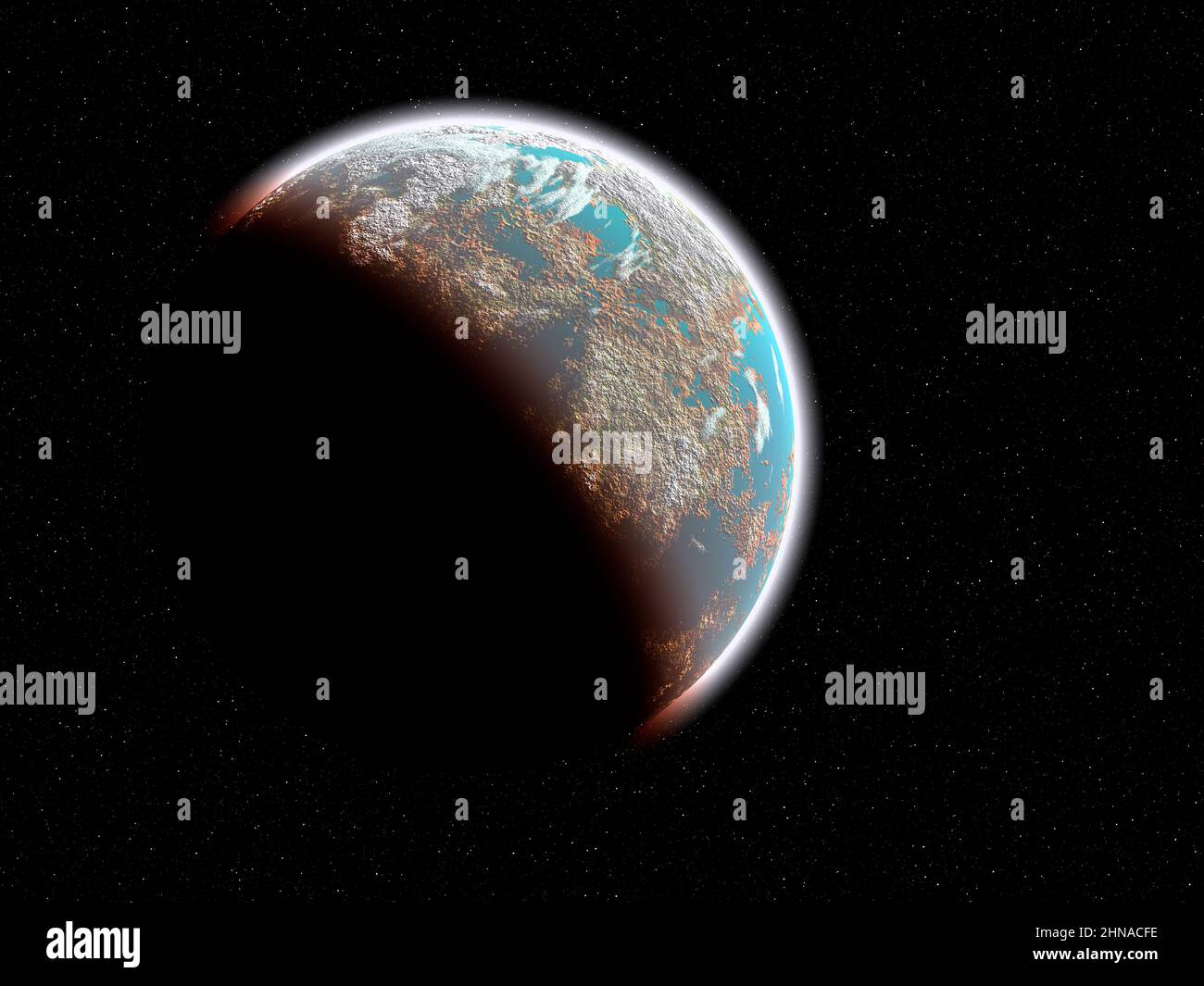 An Extraterrestrial Alien Planet in Space Stock Photo - Alamy