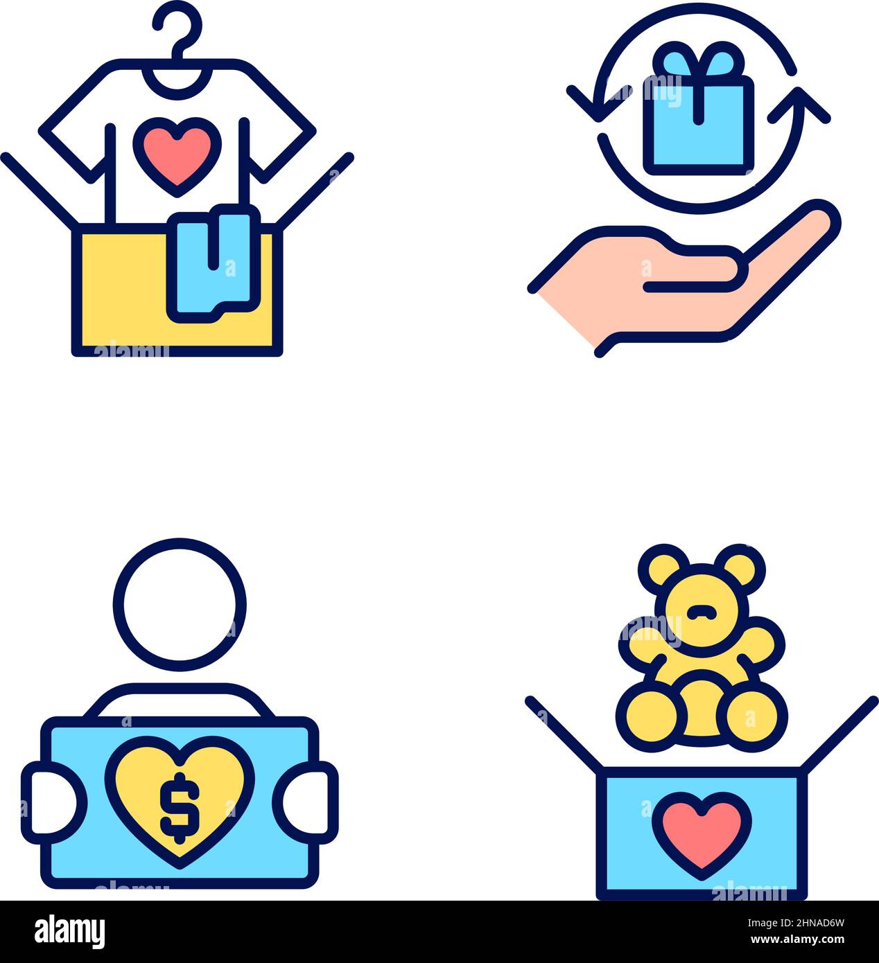 Donating goods Stock Vector Images - Alamy