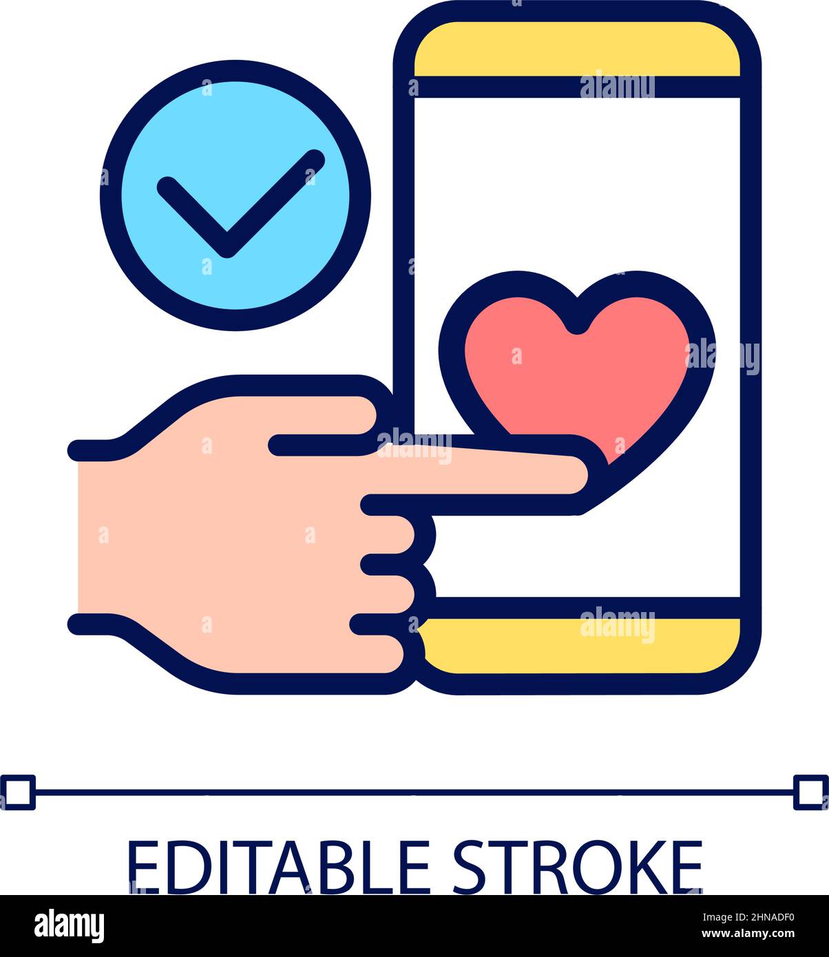 Mobile donation pixel perfect RGB color icon Stock Vector Image & Art ...
