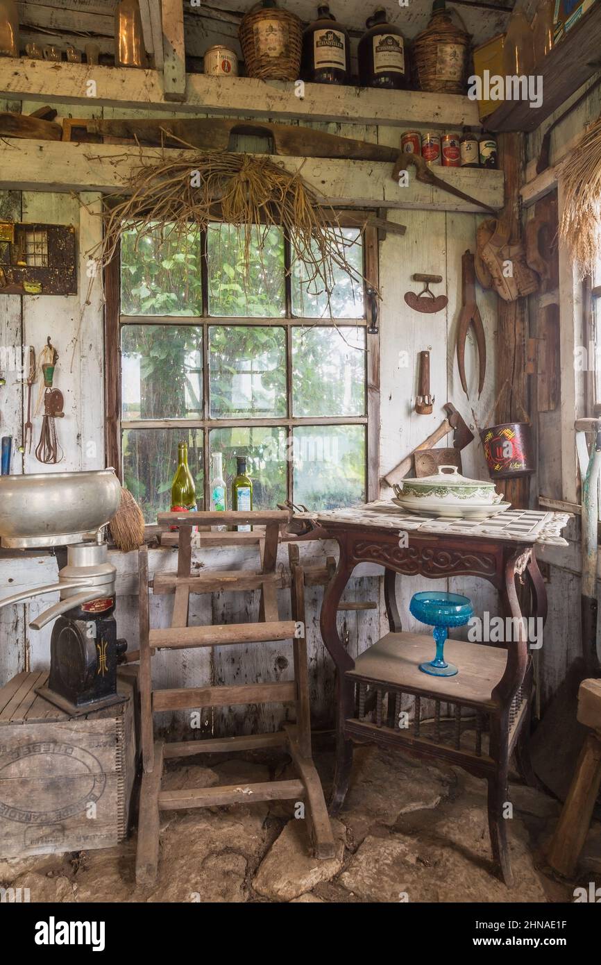 Antique furniture and other old objects including antique porcelain ...