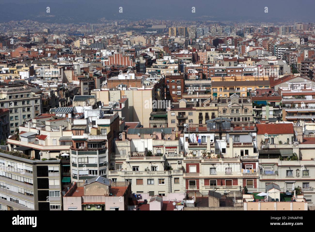 View on Barcelona from above in Summer, Spain Stock Photo - Alamy