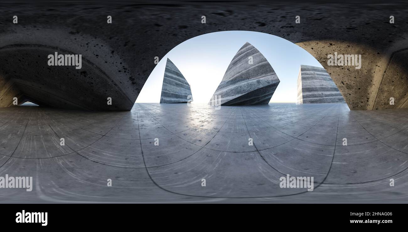 360 degree full panorama environment map of abstract futuristic ...