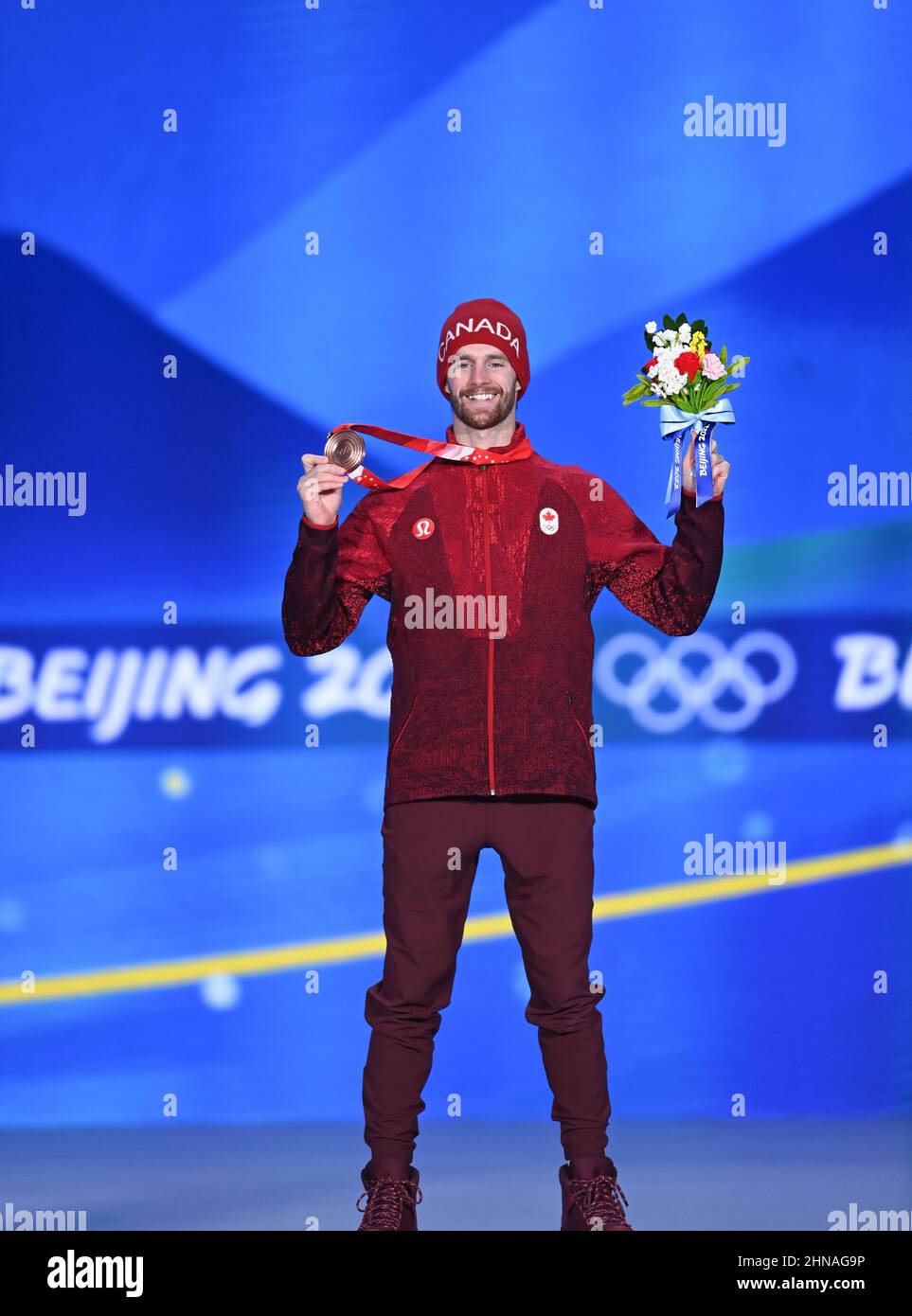 Beijing, China. 15th Feb, 2022. Bronze medalist Max Parrot of Canada ...