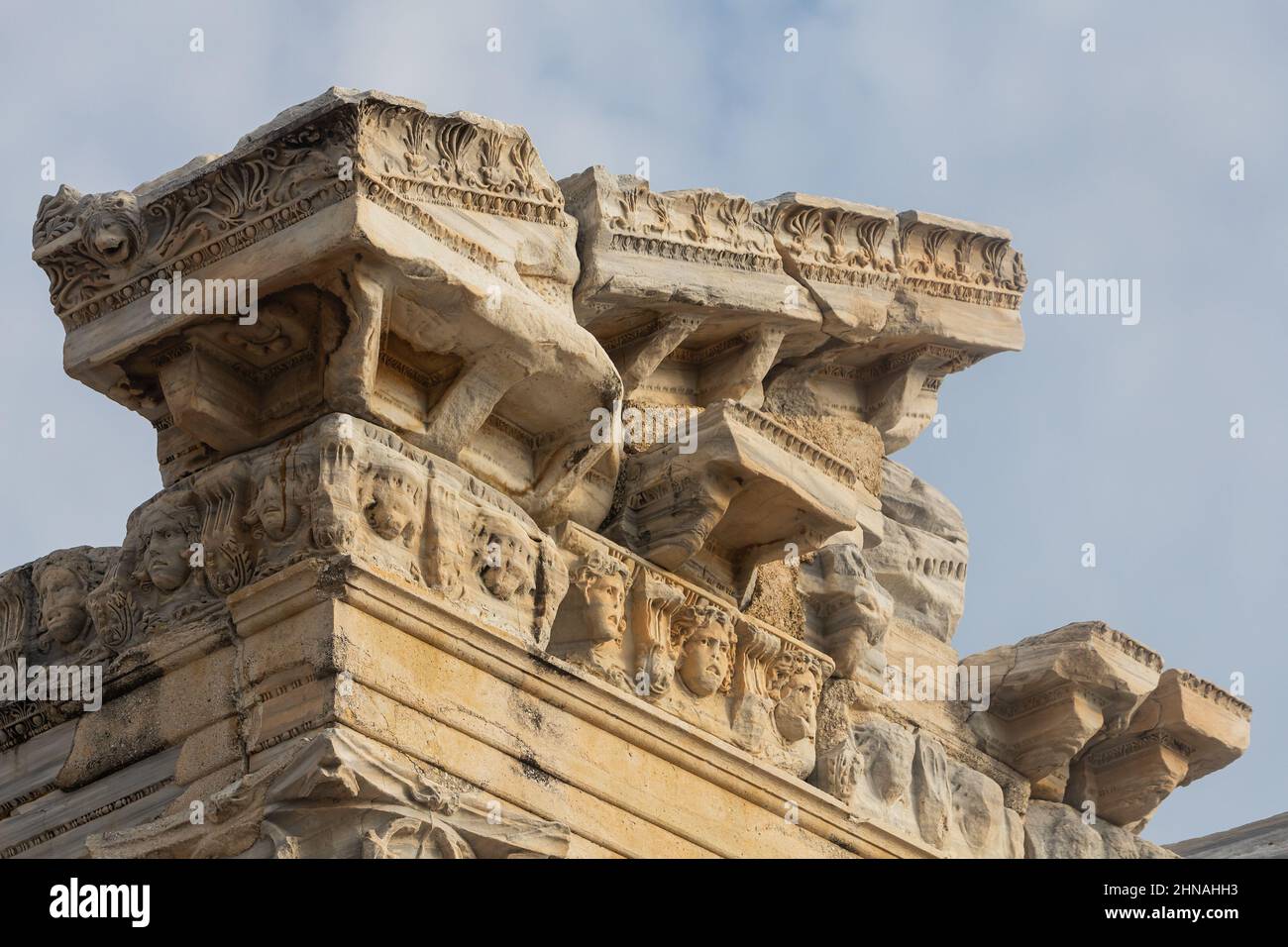 Temple of Apollo at the ancient city of Side in Antalya region on the ...