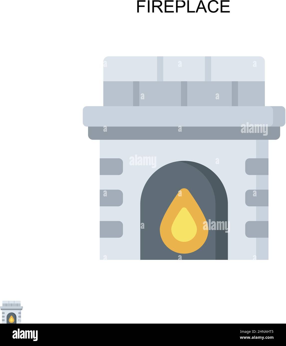 Fireplace Simple vector icon. Illustration symbol design template for ...