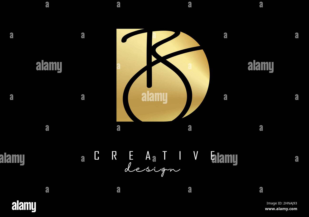 Golden letters DB logo with a minimalist design and negative space ...