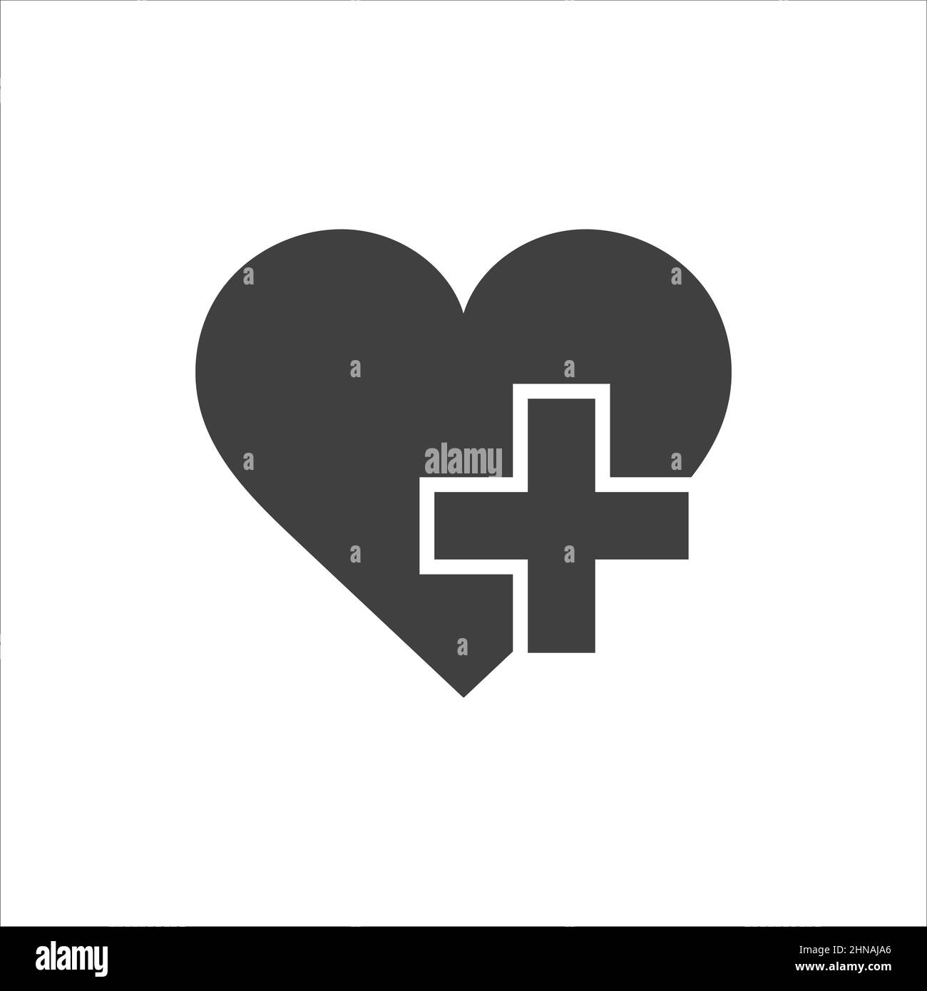 Red Cross. hospital symbol gray heart white cross inside vector graphic ...