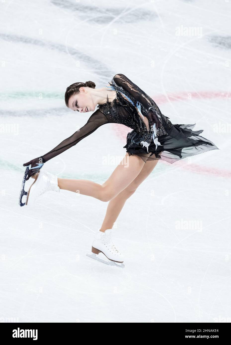 Beijing, China. 15th Feb, 2022. Anna Shcherbakova of ROC performs ...