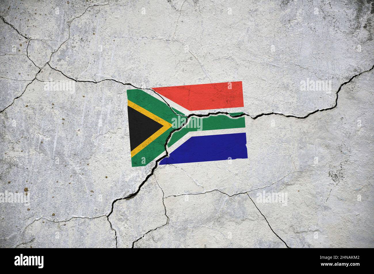 An old image of the flag of South African Republic on a wall with a ...
