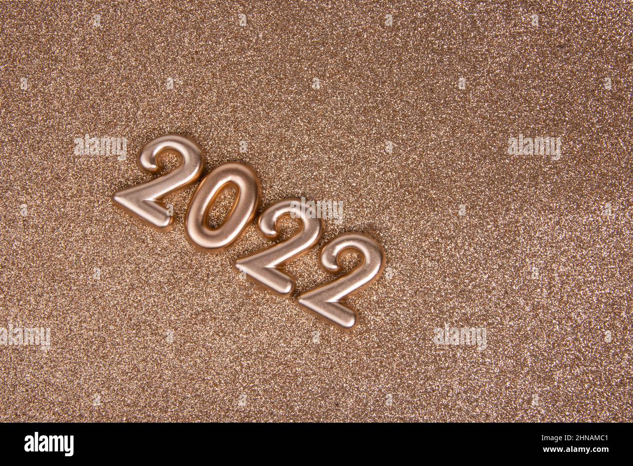 Golden decorative shine numbers 2022 new year on gold background Stock ...