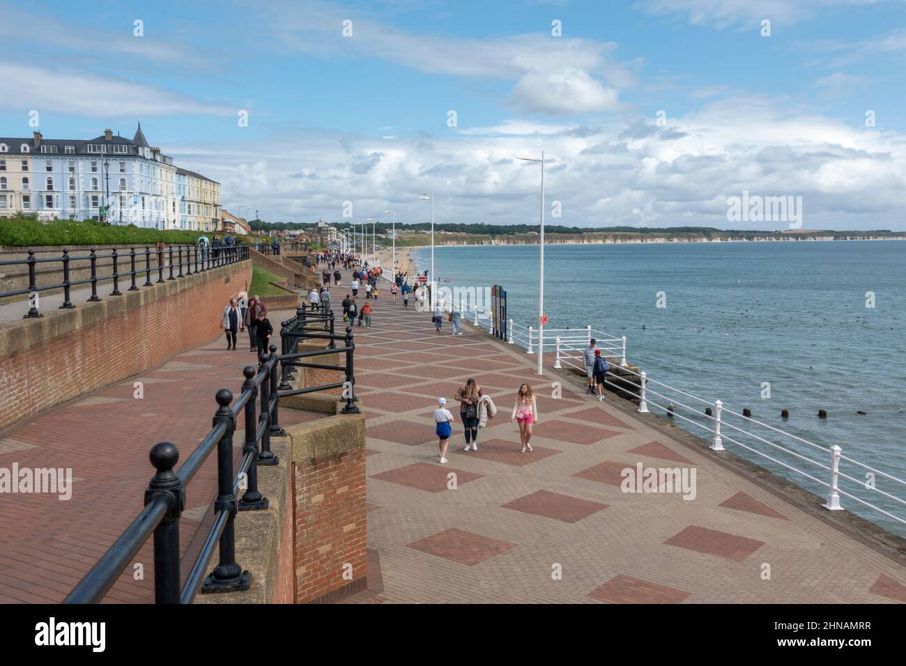 View along the promenade and seafront of Bridlington, East Yorkshire ...