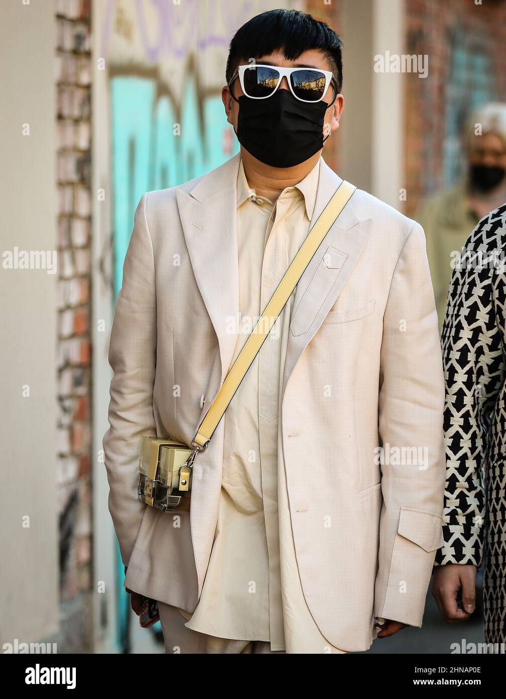 MILAN, Italy- January 15 2022: Declan Chan on the street in Milan Stock ...