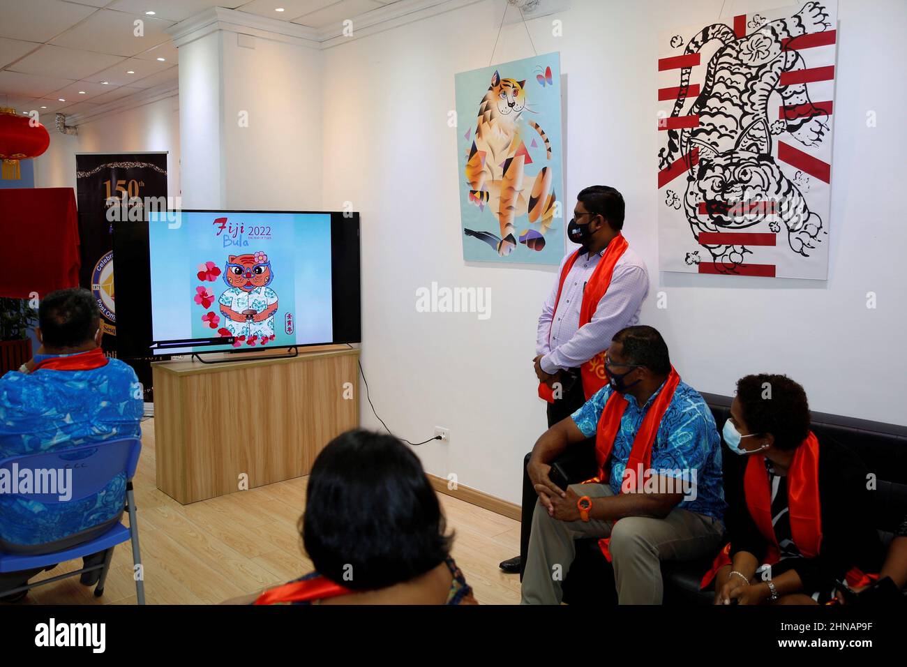 Suva, Fiji. 15th Feb, 2022. People learns about the design of the Year ...