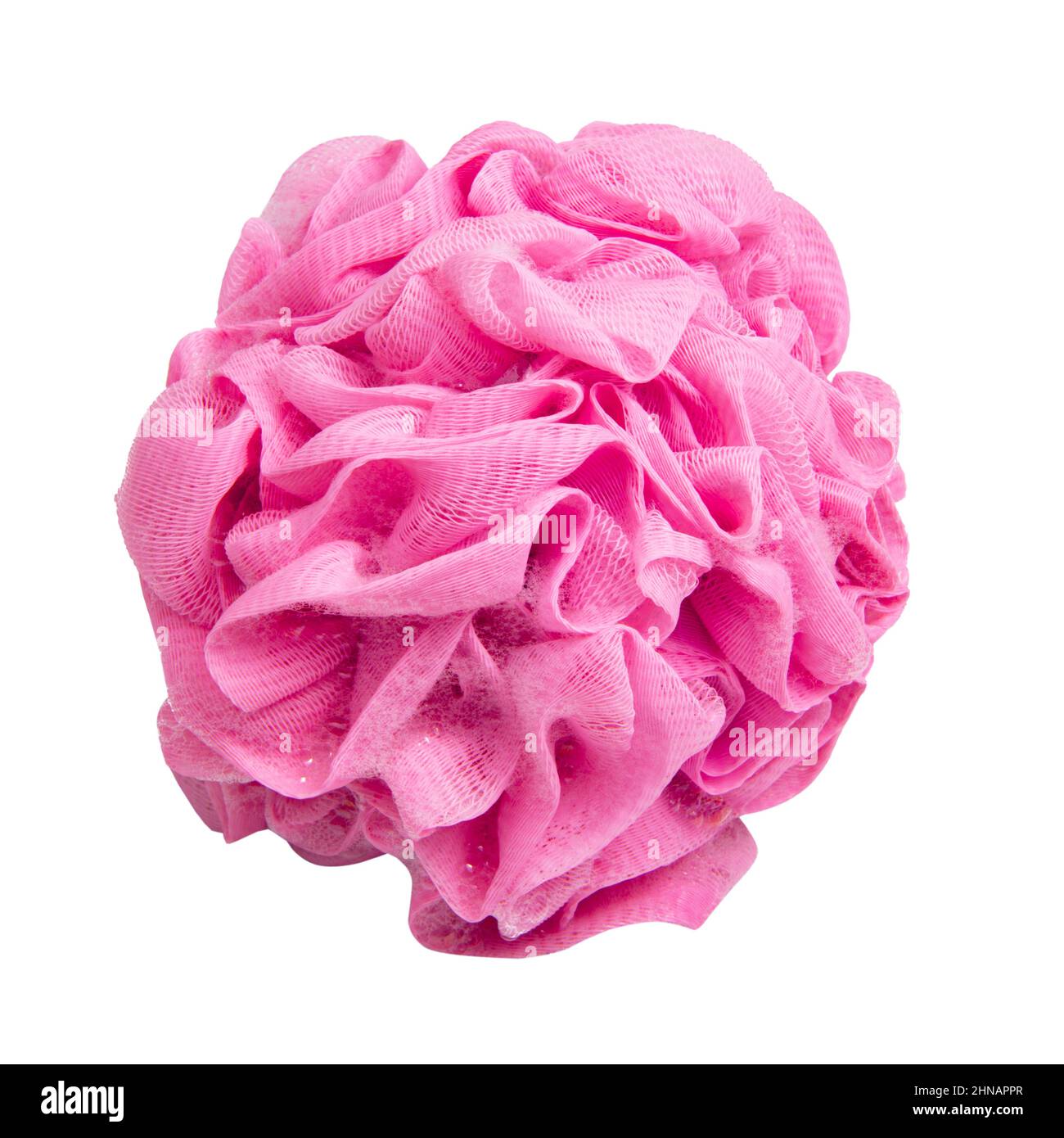 Pink shower sponge for bath isolated on the white background Stock ...