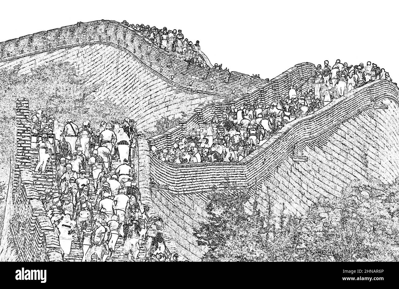 The great wall of China, Badaling section Stock Photo - Alamy