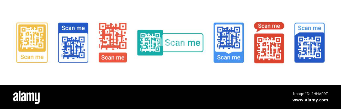 QR code frame for smartphone contactless payment flat vector ...