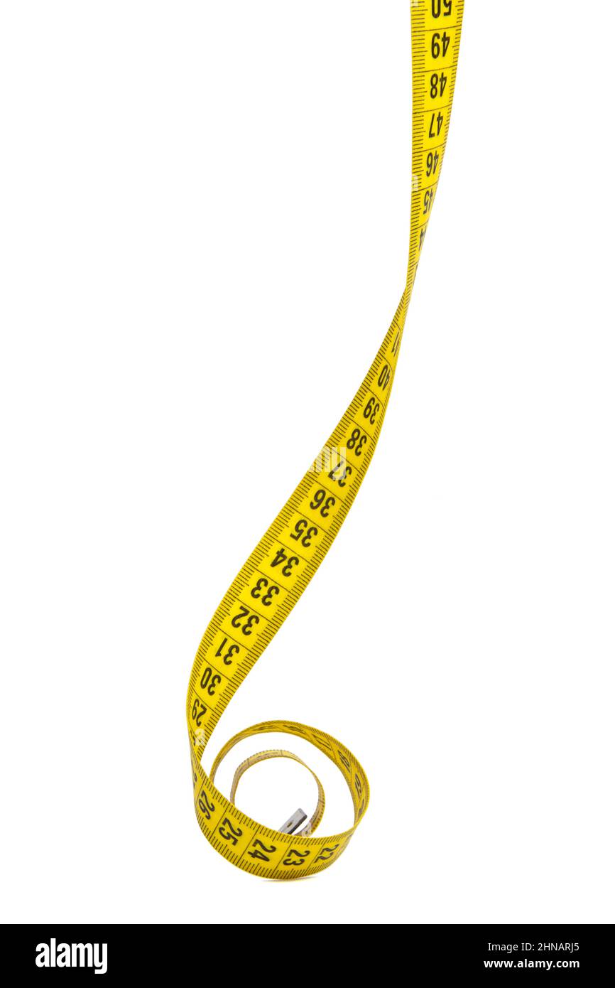 Spiral yellow tape measure isolated on the white background Stock Photo ...