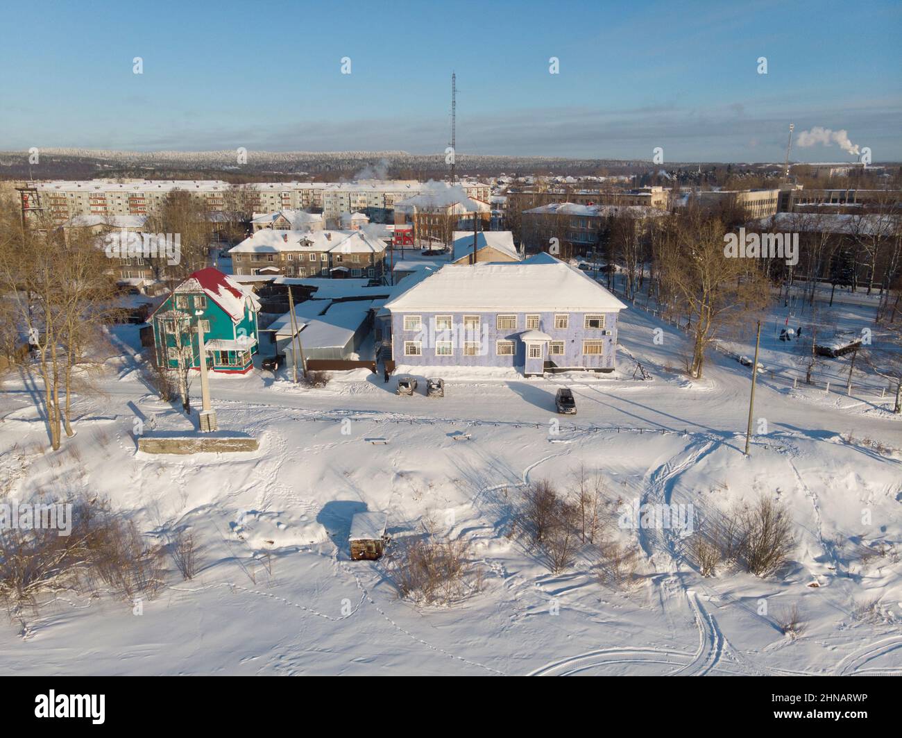 February, 2021 - Onega. Port in the city of Onega. Russia, Arkhangelsk ...