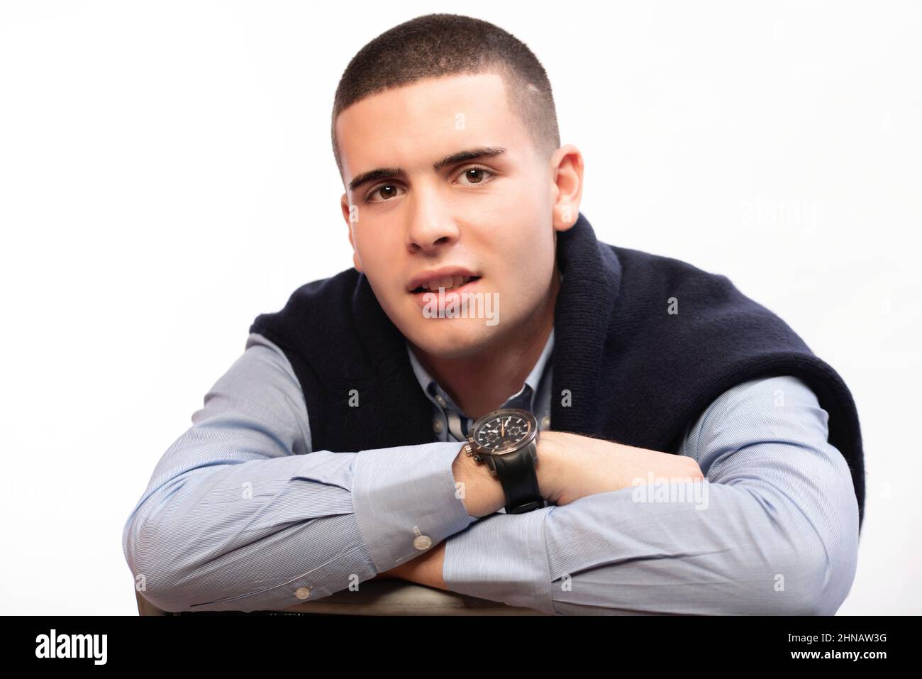 young men posing studio photoshoot Stock Photo - Alamy