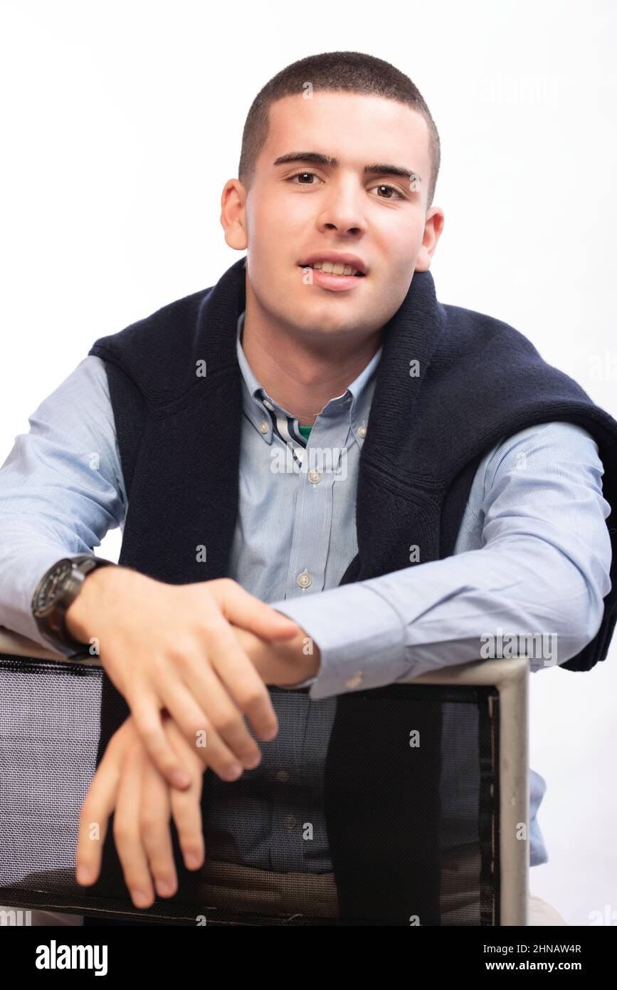 young men posing studio photoshoot Stock Photo - Alamy