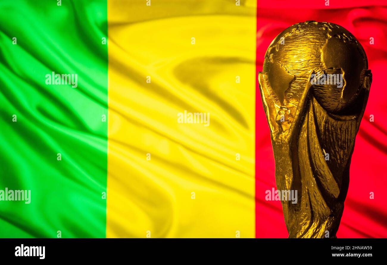 October 6, 2021, Bamako, Mali. FIFA World Cup on the background of the ...