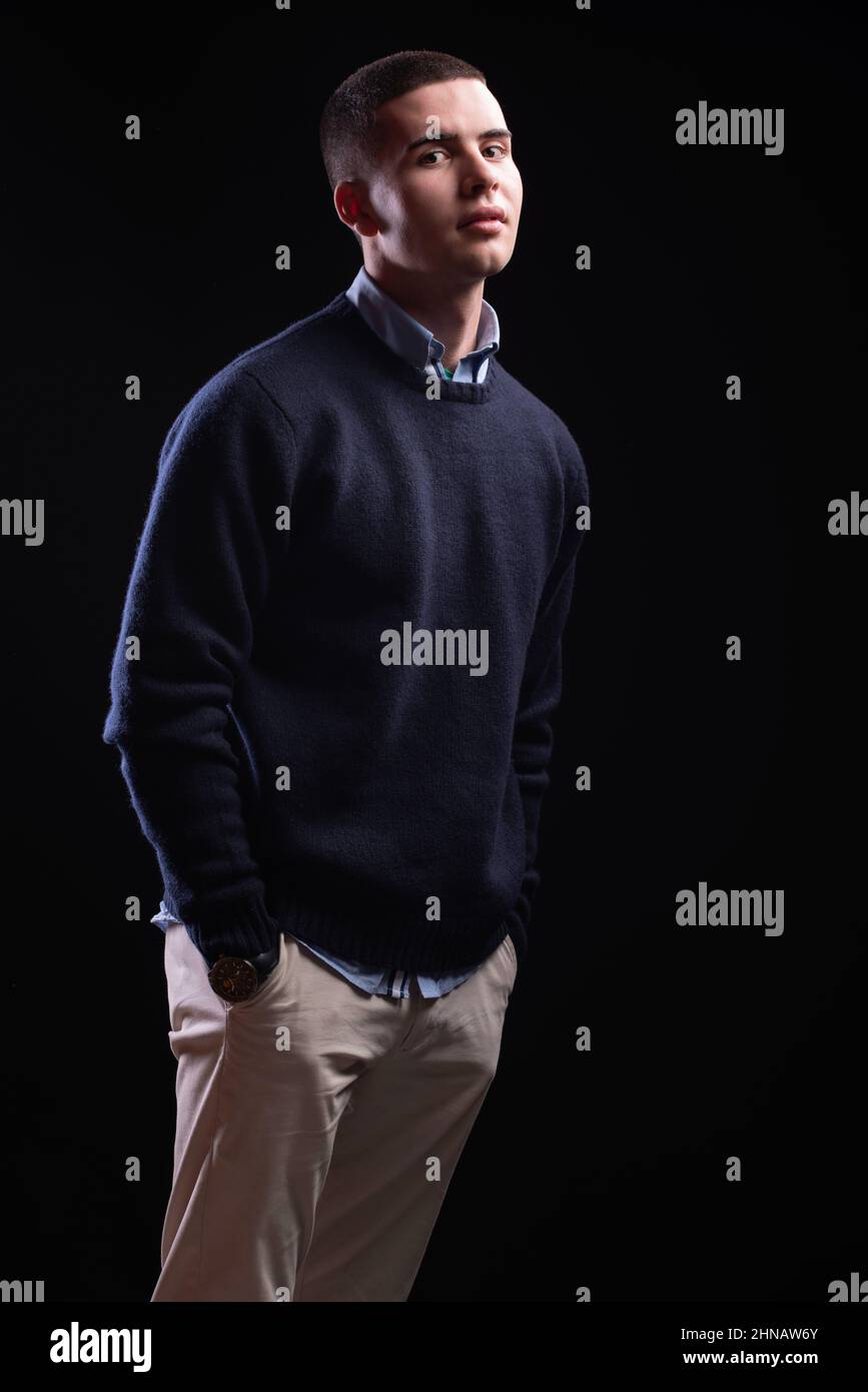 young men posing studio photoshoot Stock Photo - Alamy