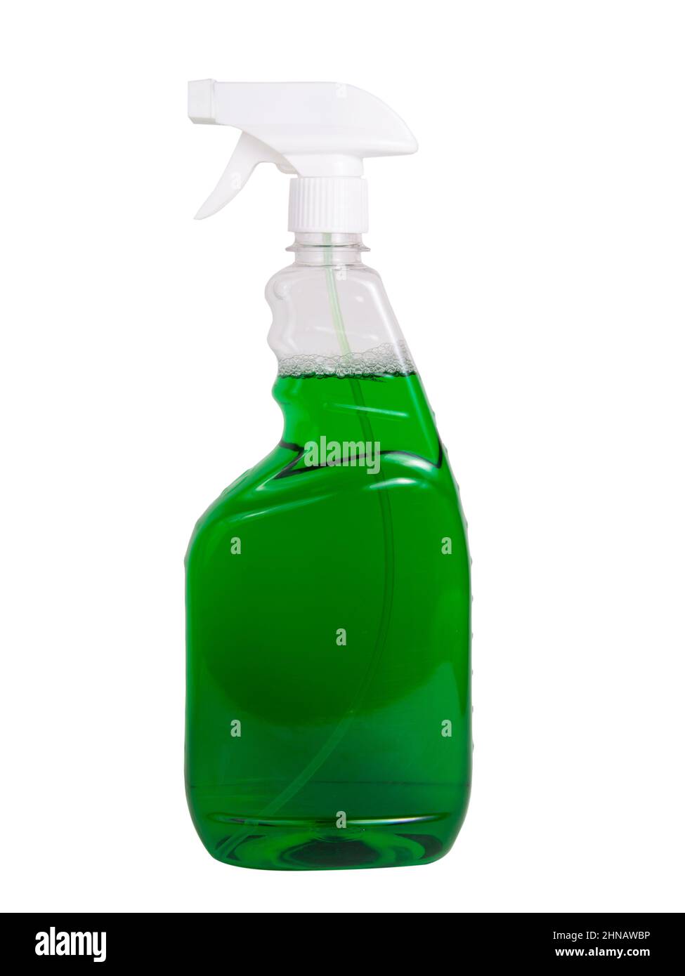 Spray for cleaning windows green bottle isolated on the white ...