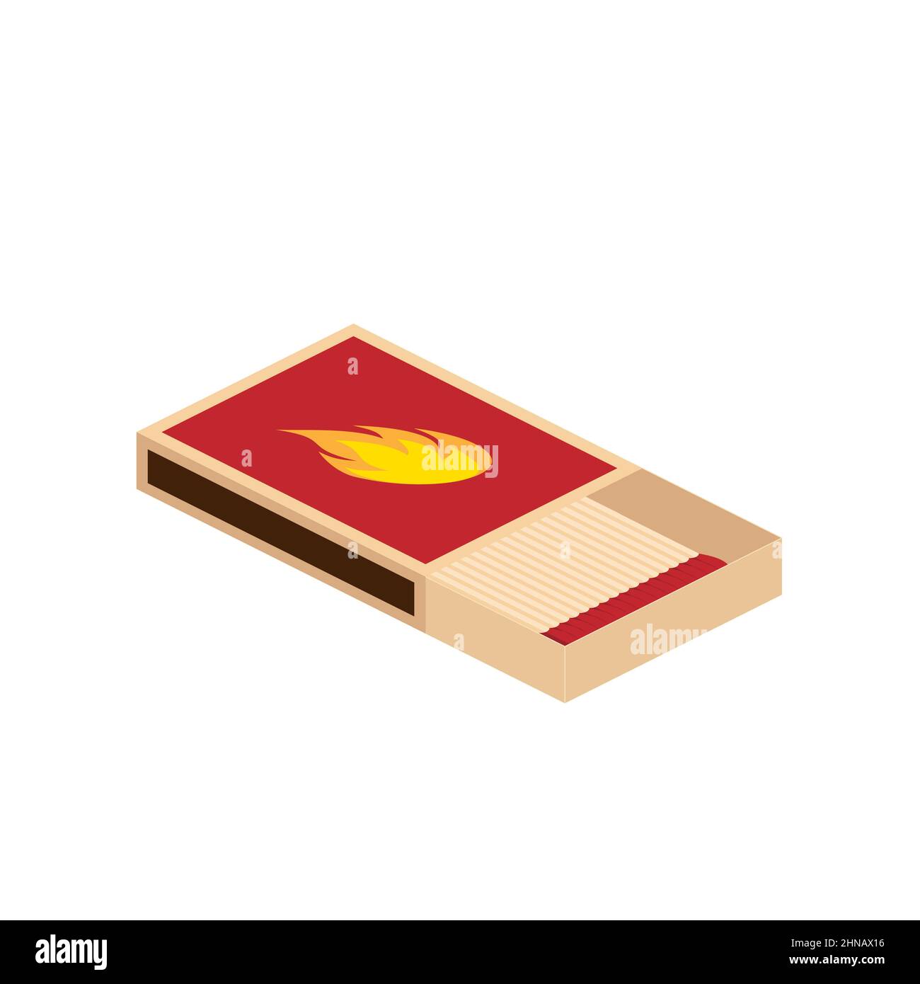 box of matches isolated on white background. Vector illustration in a ...