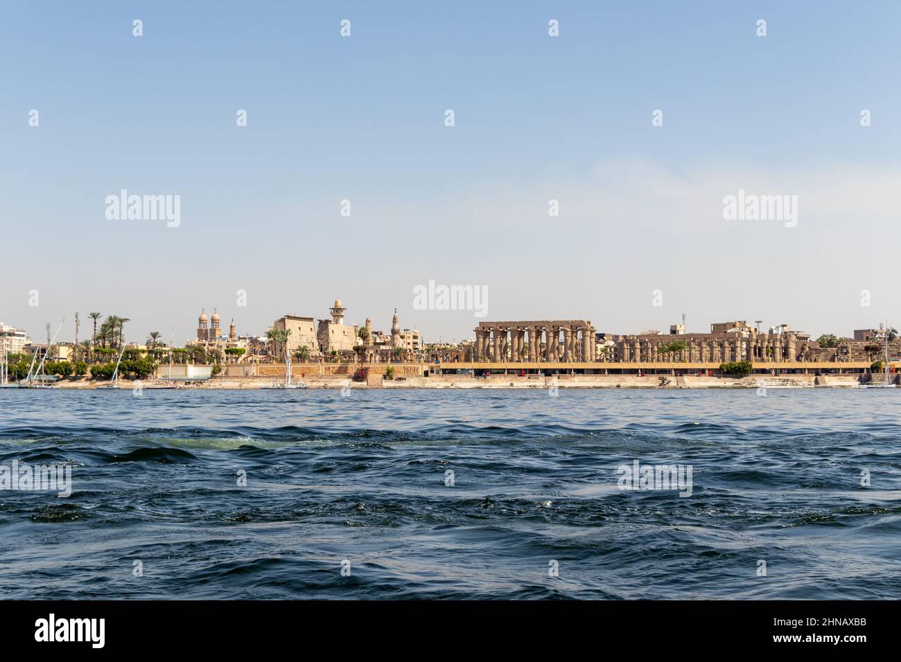 Karnak temple at Nile river in Luxor, Egypt Stock Photo - Alamy