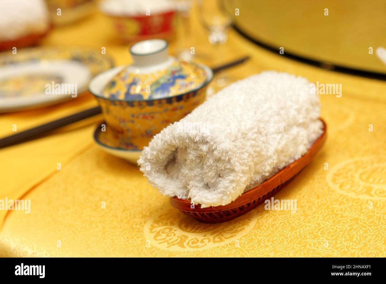 The roller towel in china restaurant, Beijing Stock Photo - Alamy