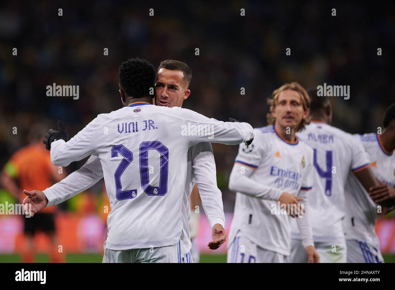 KYIV, UKRAINE - OCTOBER 19, 2021: Vinicius Junior, Luka Modric, Lucas ...
