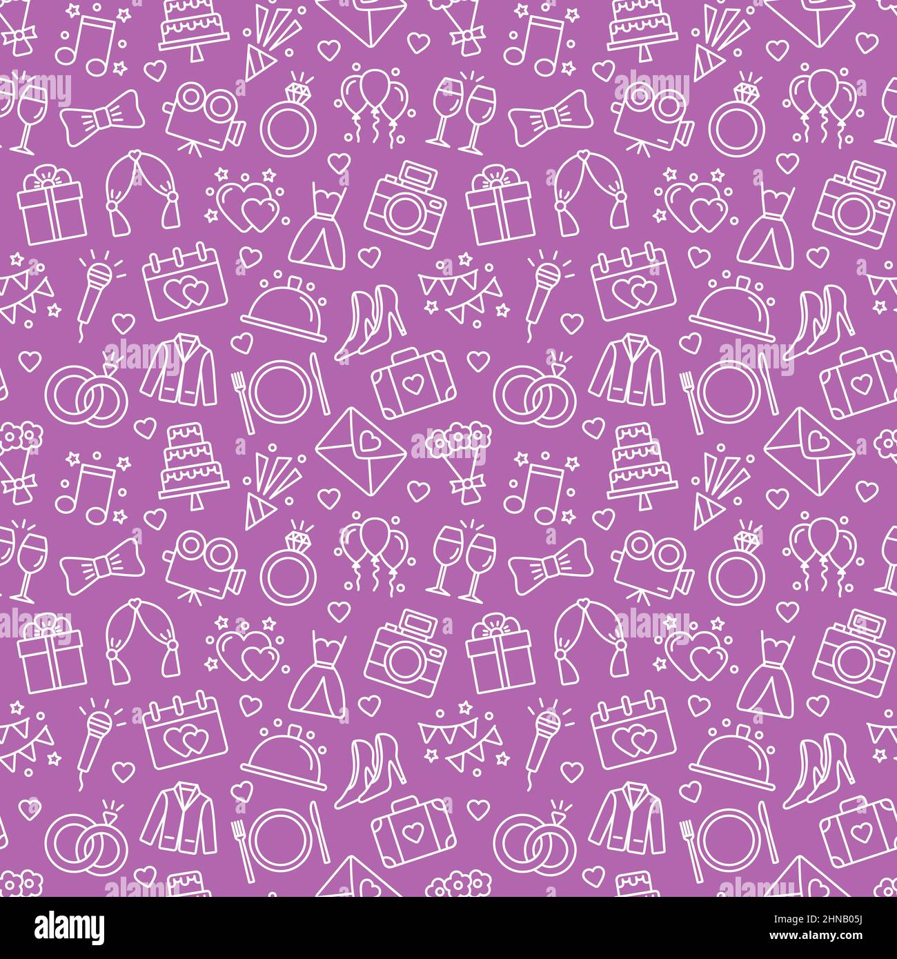 Seamless pattern with wedding icons. Wedding background, vector ...