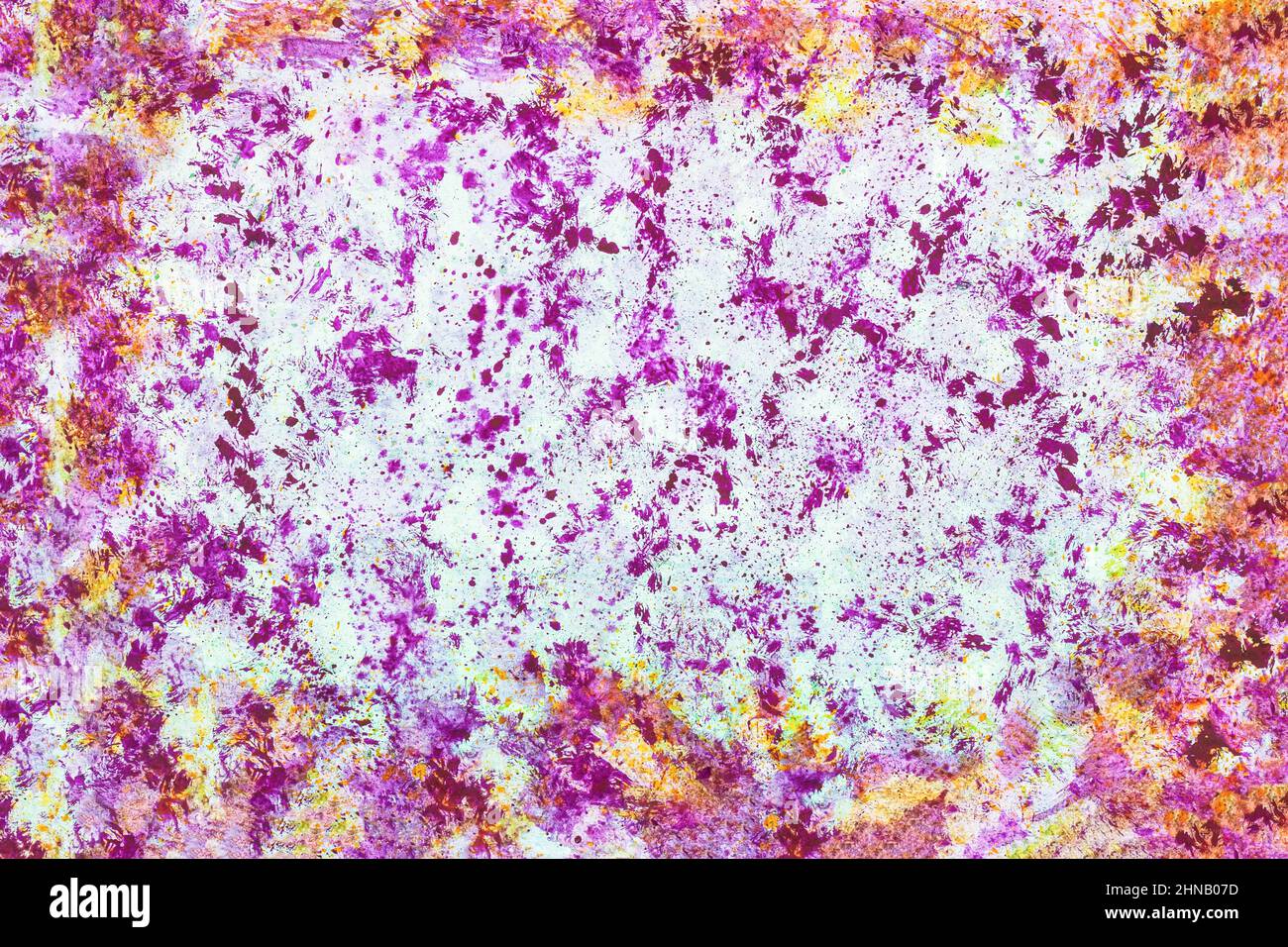 Abstract bright brush strokes blots, splashes of watercolor on paper ...