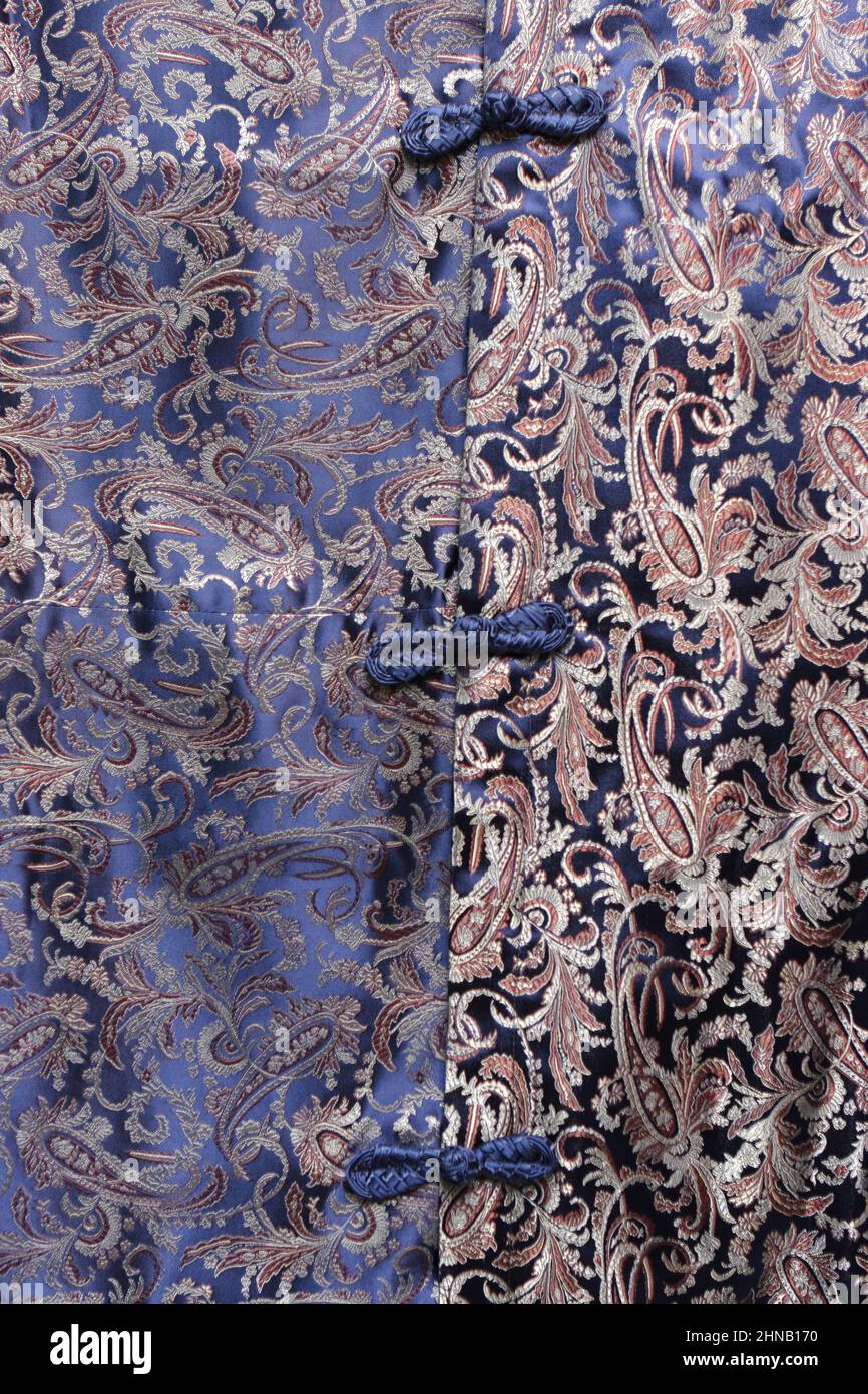 Silk cloth as background in chinese shop Stock Photo - Alamy