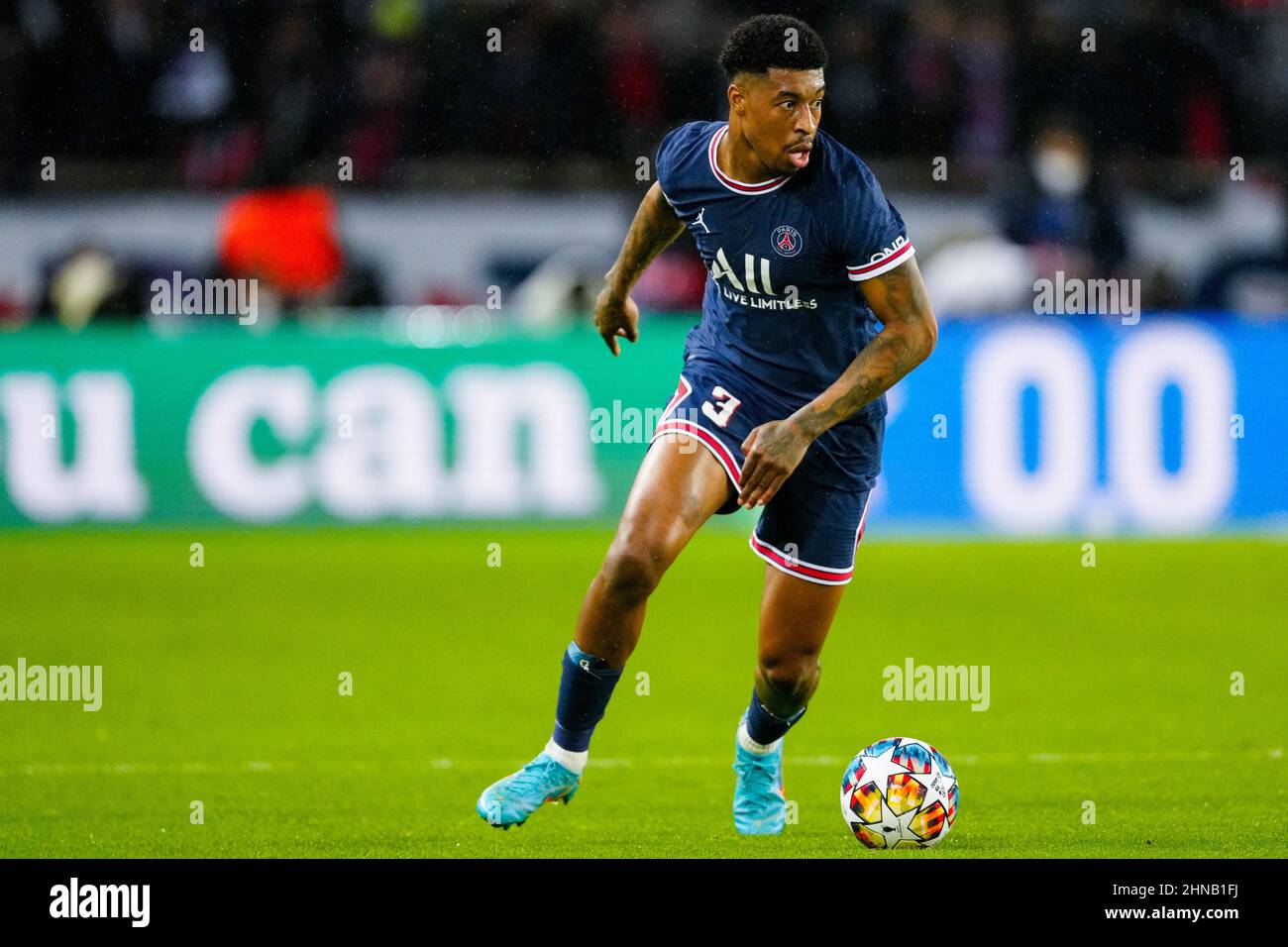 PARIS, FRANCE - FEBRUARY 15: Presnel Kimpembe of Paris Saint-Germain ...
