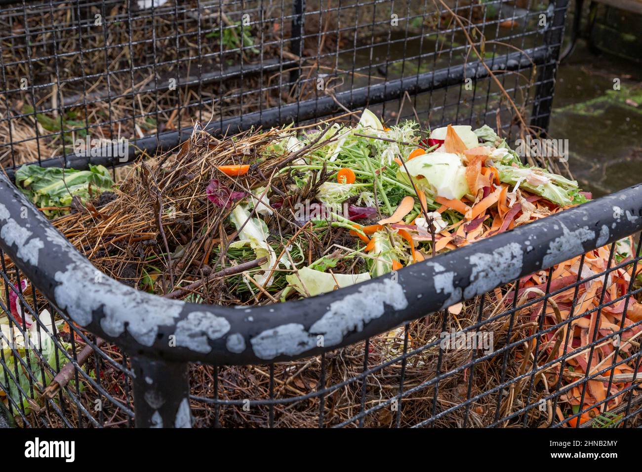 Wire mesh compost bins hi-res stock photography and images - Alamy