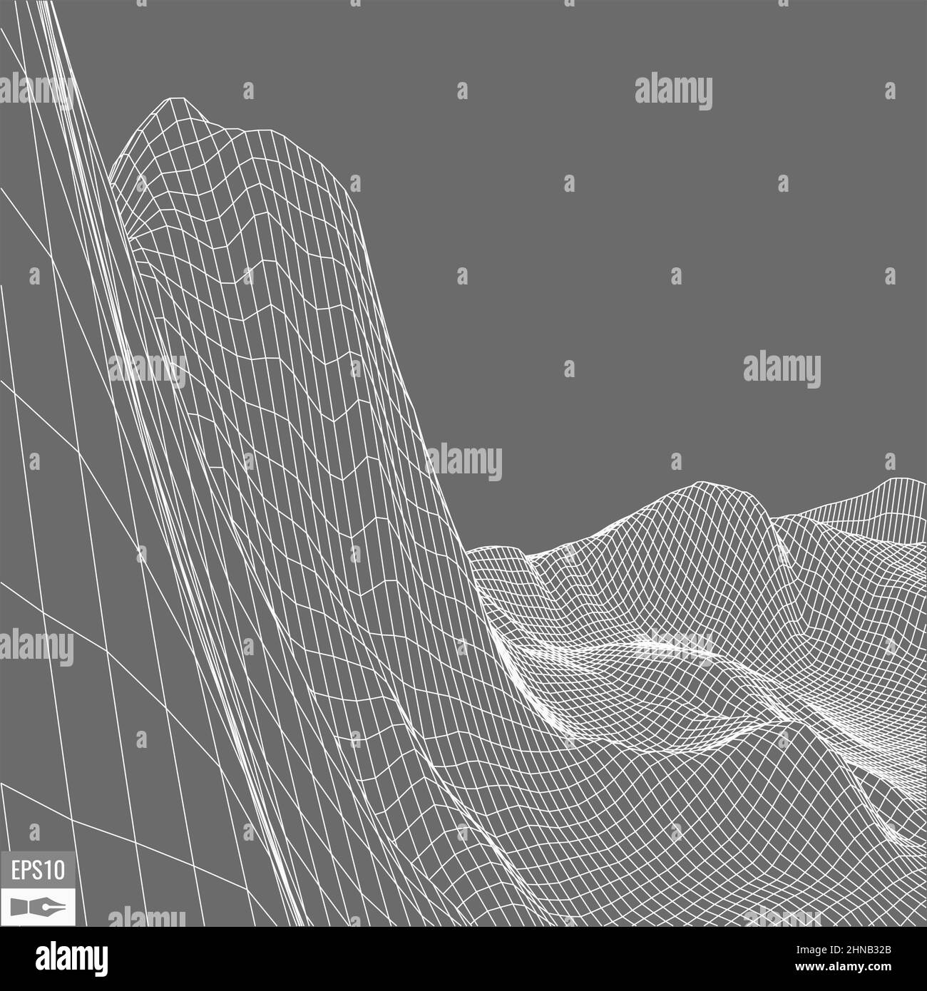 Wide angle view mountain peak Stock Vector Images - Alamy