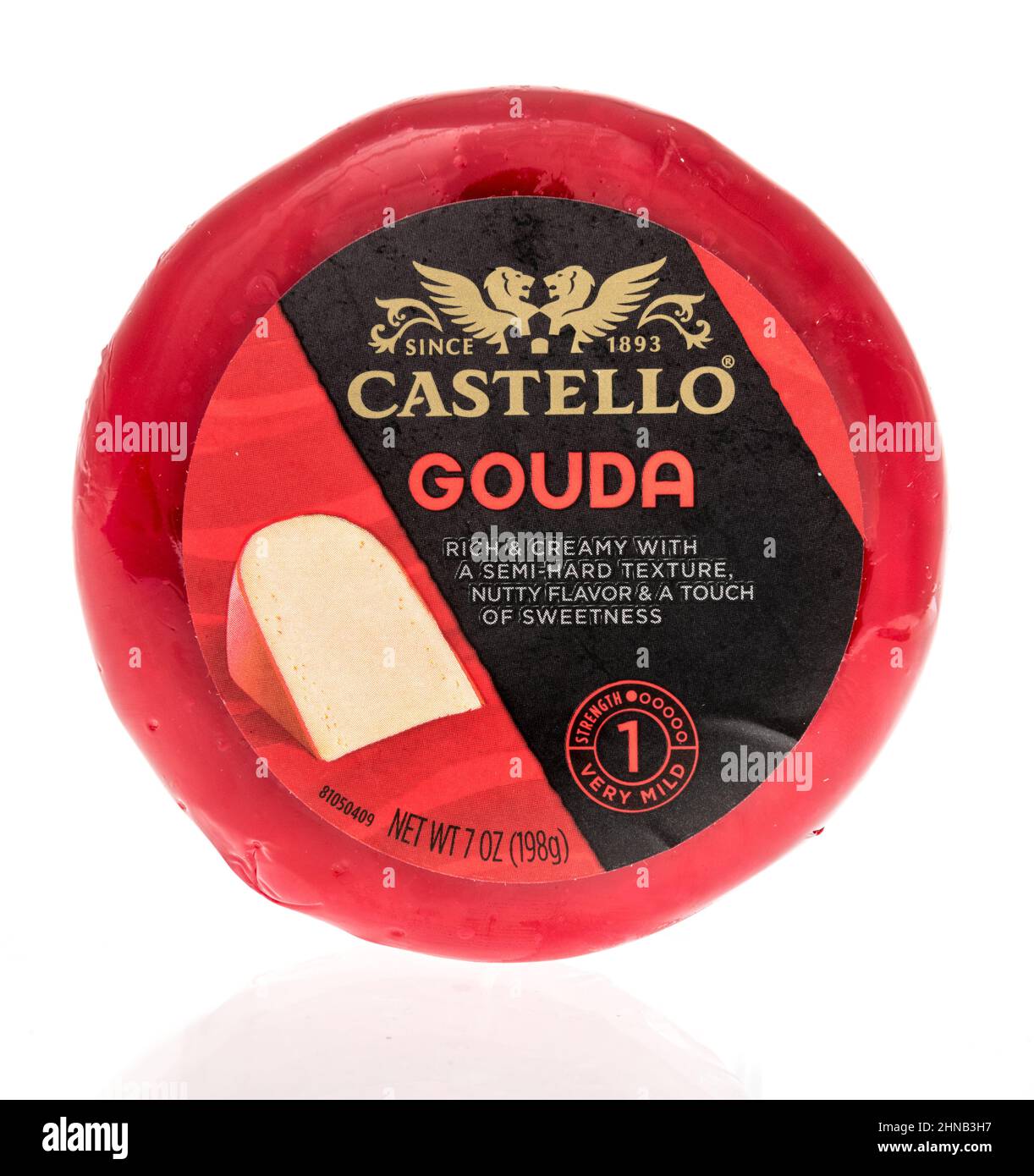 Winneconne, WI -13 February 2021: A package of Castello gouda cheese on ...