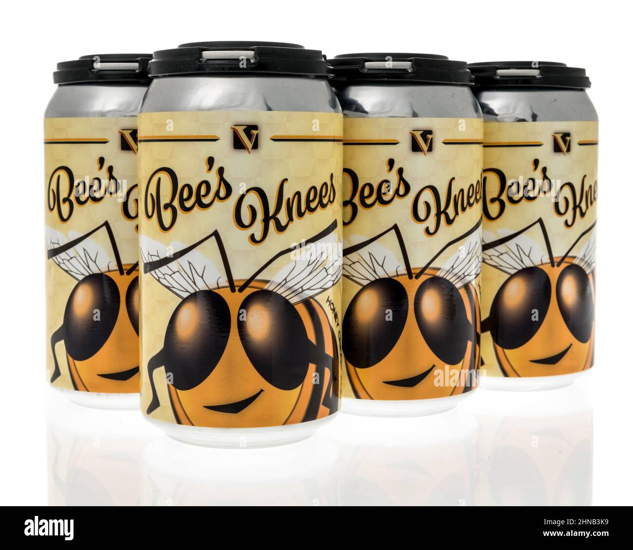 Winneconne, WI -13 February 2021: A package of Bees knees beer on an ...