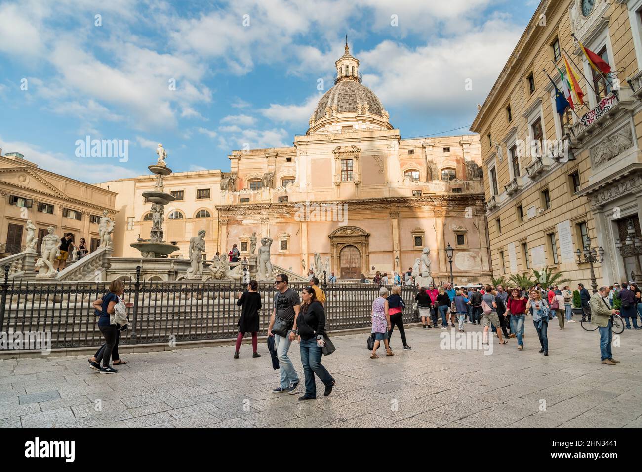 Palermo, Sicily, Italy - October 6, 2017: Tourists visiting the ...