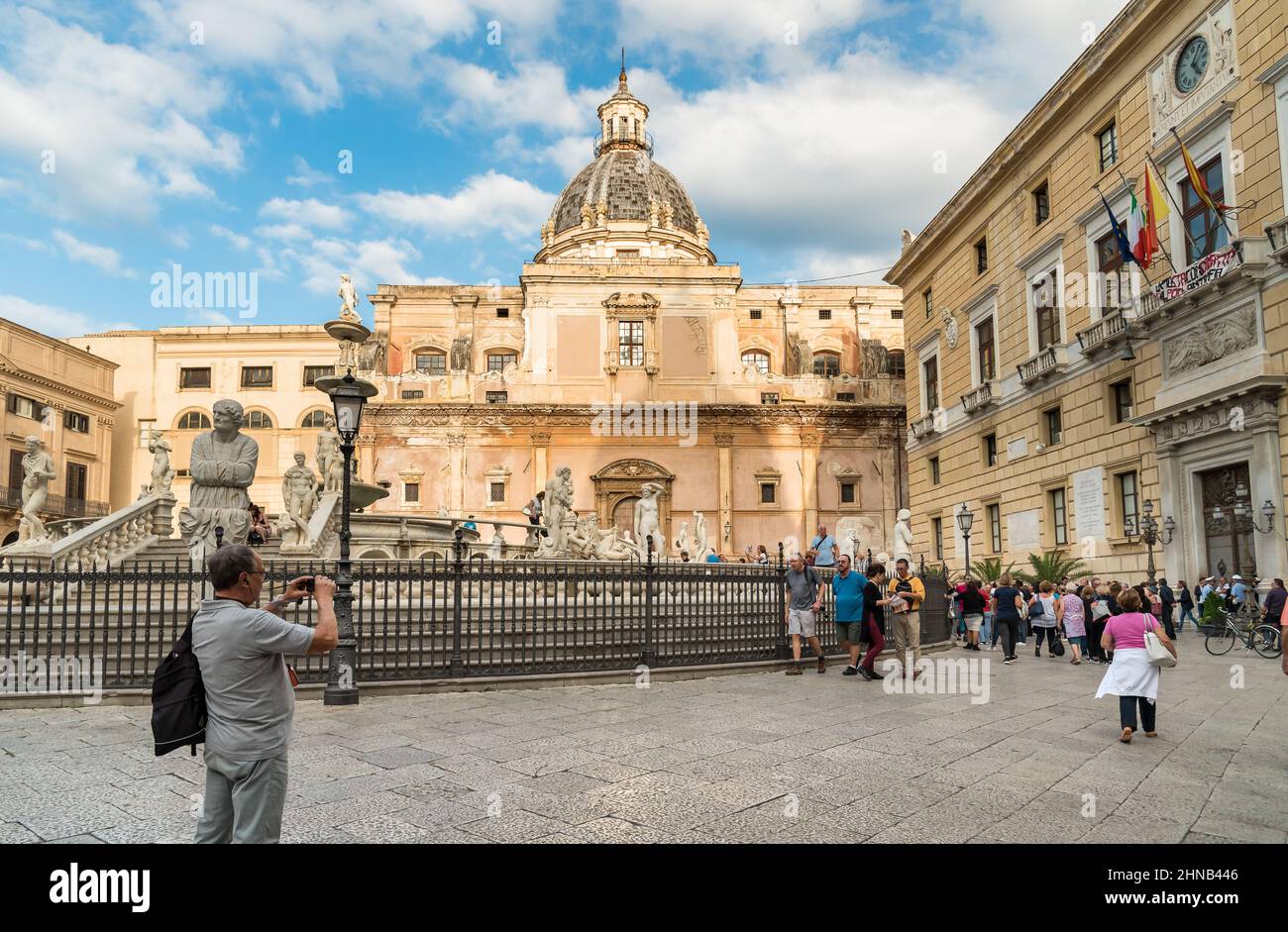 Palermo, Sicily, Italy - October 6, 2017: Tourists visiting the ...