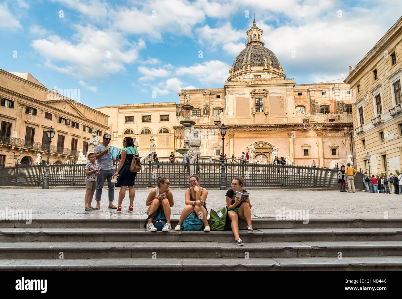 Palermo, Sicily, Italy - October 6, 2017: Tourists visiting the ...