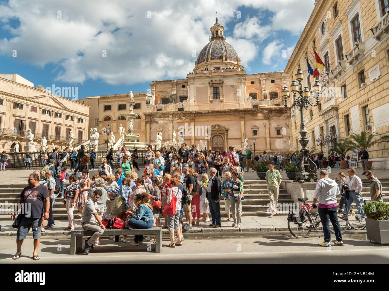 Palermo, Sicily, Italy - October 17, 2017: Tourists visiting the ...