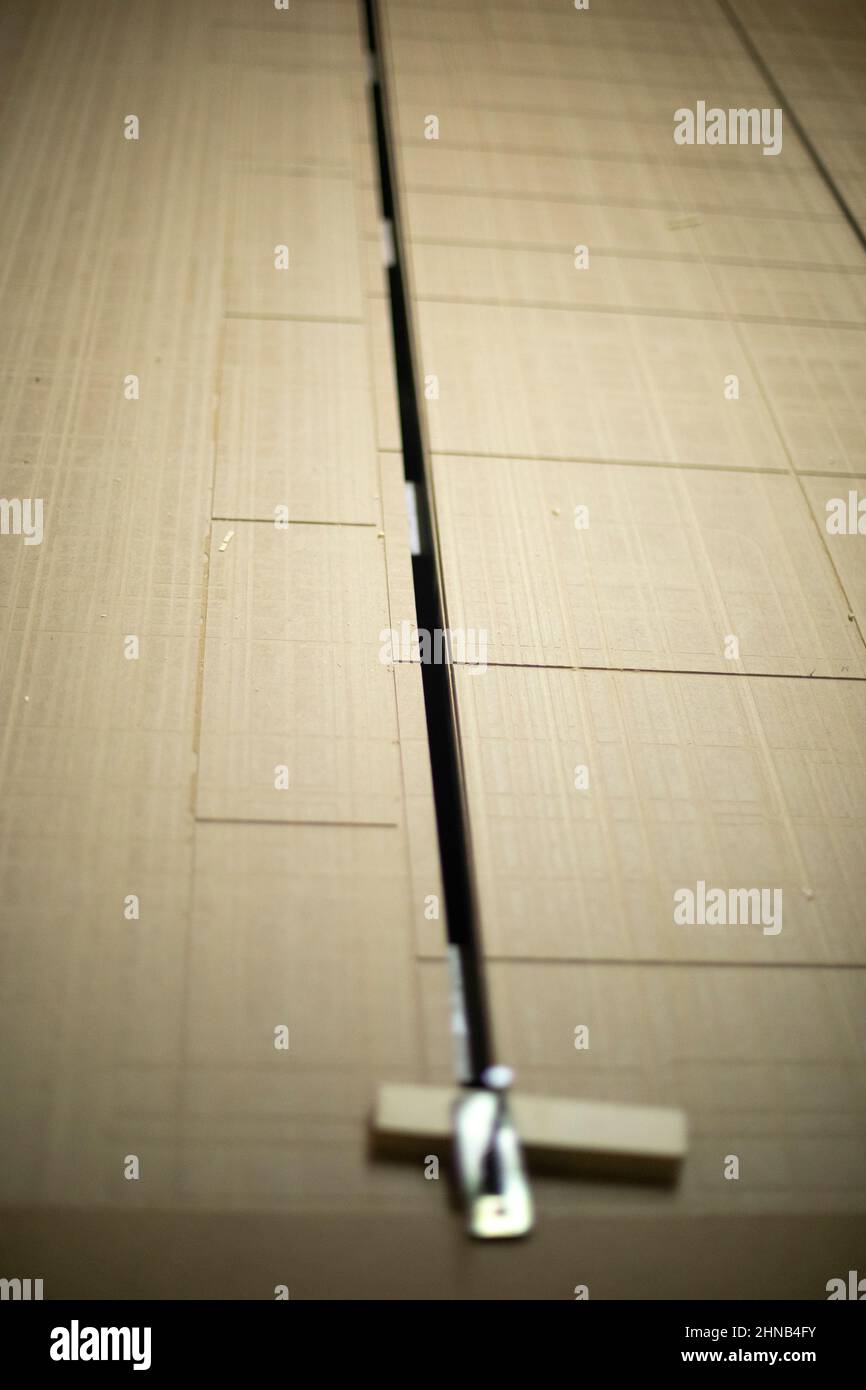 Joinery table for sawing boards. Saw slot. Details of carpentry ...